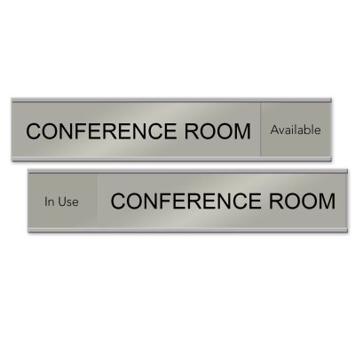 Conference Room Slider Signs, Metal, In Use / Available - NapNameplates