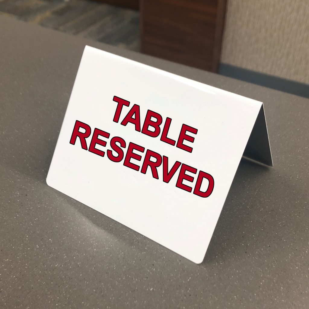 Metal Table Tent Signs - NapNameplates