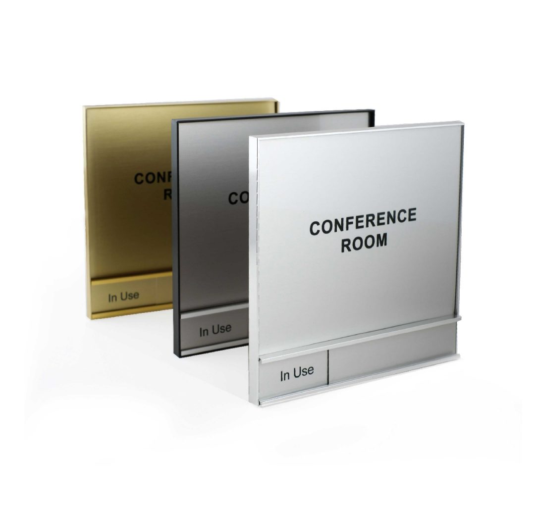 Name Plate Signs Slide Over Glass Cubicle Walls - NapNameplates.com