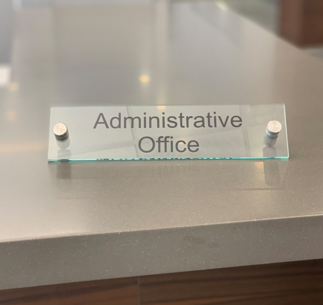 Administrative Office Acrylic Name Plate Sign - Napnameplates.com
