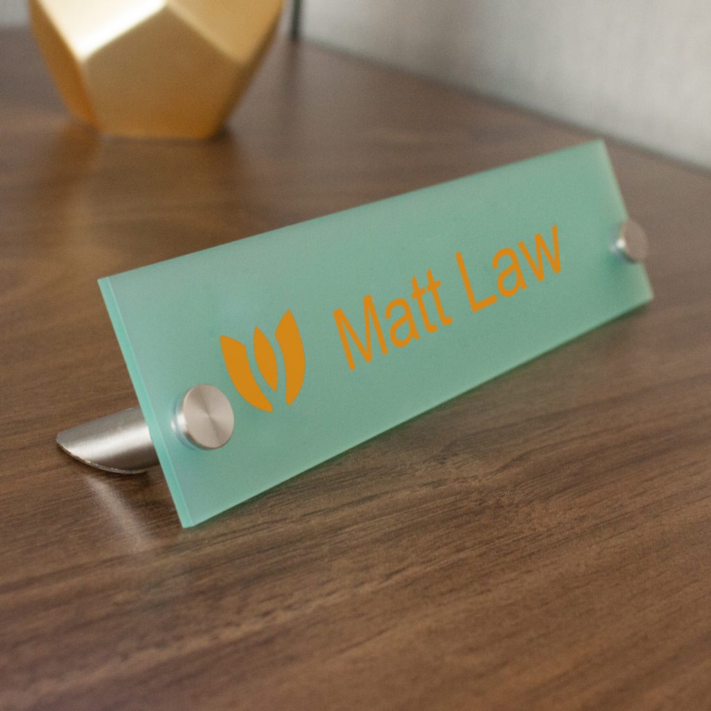 Acrylic Name Plates for Offices Printed in Full-Color - NapNameplates.com