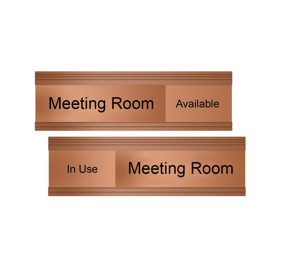 Meeting Room Slider Signs "In Use" Brushed Silver - NapNameplates.com