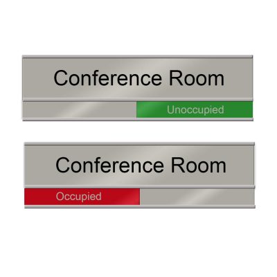 Slider Signs for Conference Room, Black, Red & Green - NapNameplates