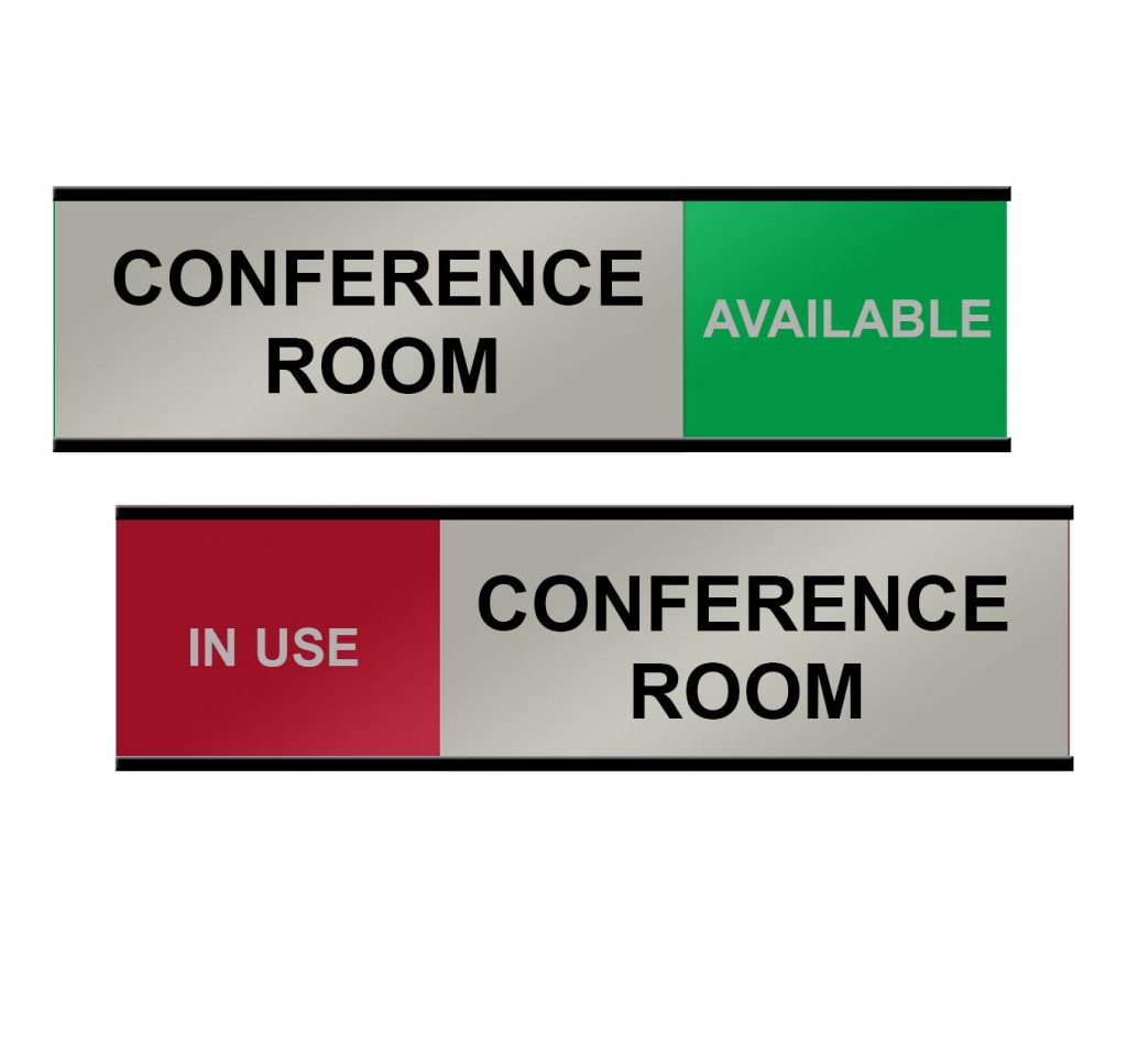 Conference Room Slider Signs, Metal, In Use / Available - NapNameplates